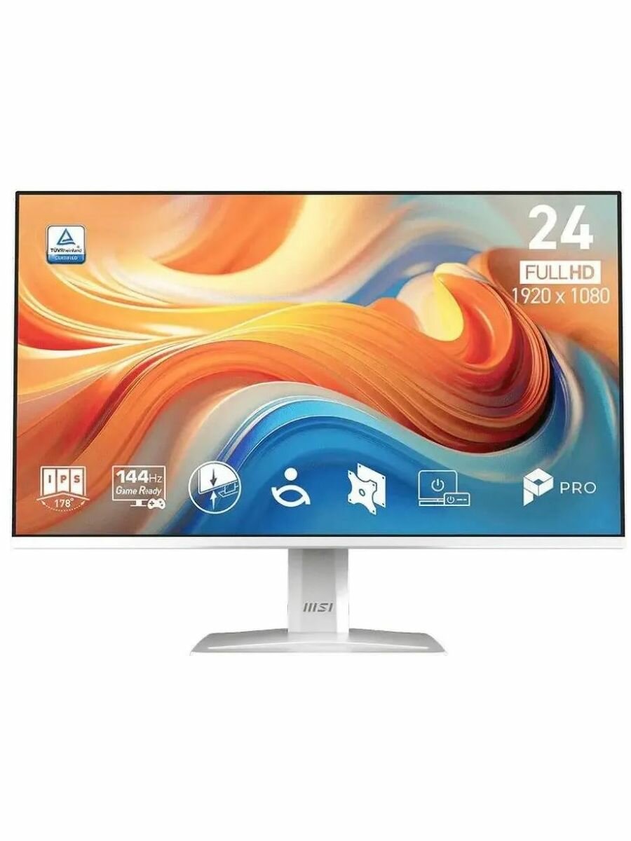 Монитор 23.8" MSI, PRO MP243W E14, IPS, 144Гц, 16:9, Белый