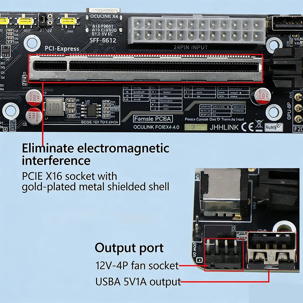 ADT-Link Райзер PCI-E OCuLink для видеокарты GPU — фото 1