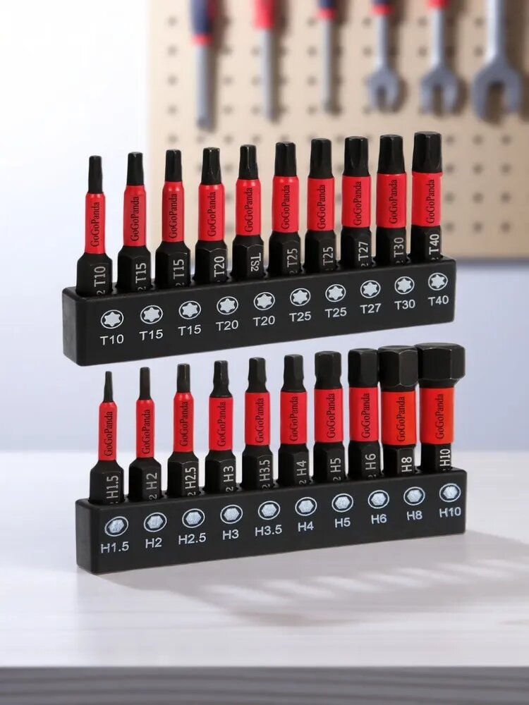 2 дюйма: одноголовый шестиугольный комплект 10PCS (H1.5 H2 H2.5 H3 H3.5 H4 H5 H6 H8 H10) 2 дюйма: одноголовый звездообразный комплект 10PCS (T10 T15 T20 T25 T27 T30 T40)