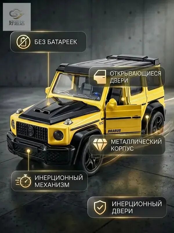 Модель игрушечного Mercedes без батареек, с открывающимися дверями и гладкой поверхностью, с функцией ползания