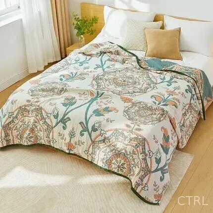 Плед Lunch break sofa blanket G347, хлопок, 200x150см, двусторонний, вязаный, орнамент