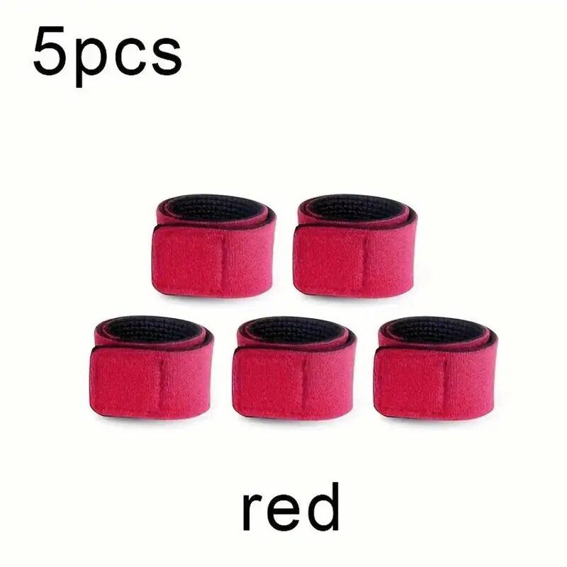 Эластичные ремни для удилищ 5 шт, Polyester stretch fabric Красный, Red