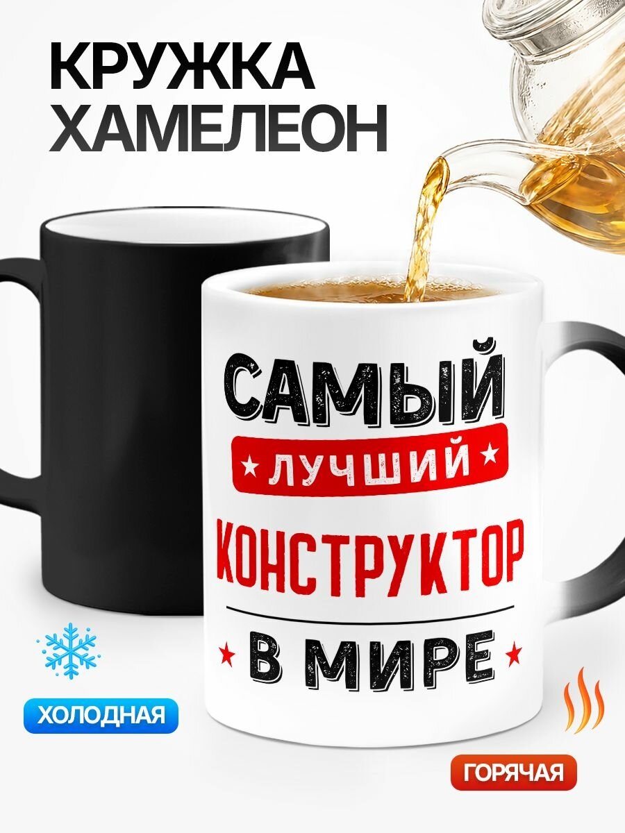 Кружка хамелеон в подарок Лучший Конструктор