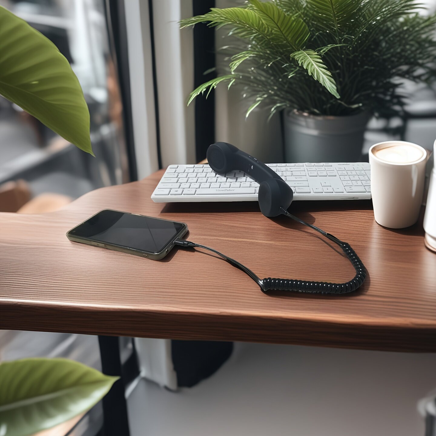 Черная ретро-трубка телефона, USB-C, Plug and Play, офисное оборудование и аксессуары для телефона. Винтажный дизайн, пр