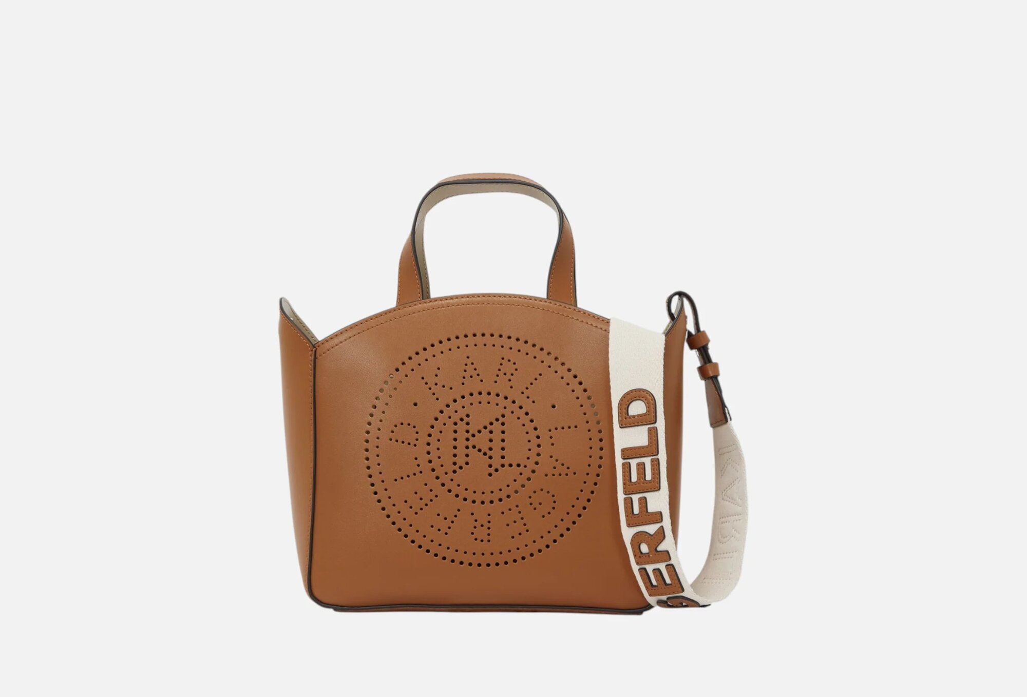 Karl Lagerfeld K/CIRCLE SM PERFORATED кожаная сумка тоут Коричневый