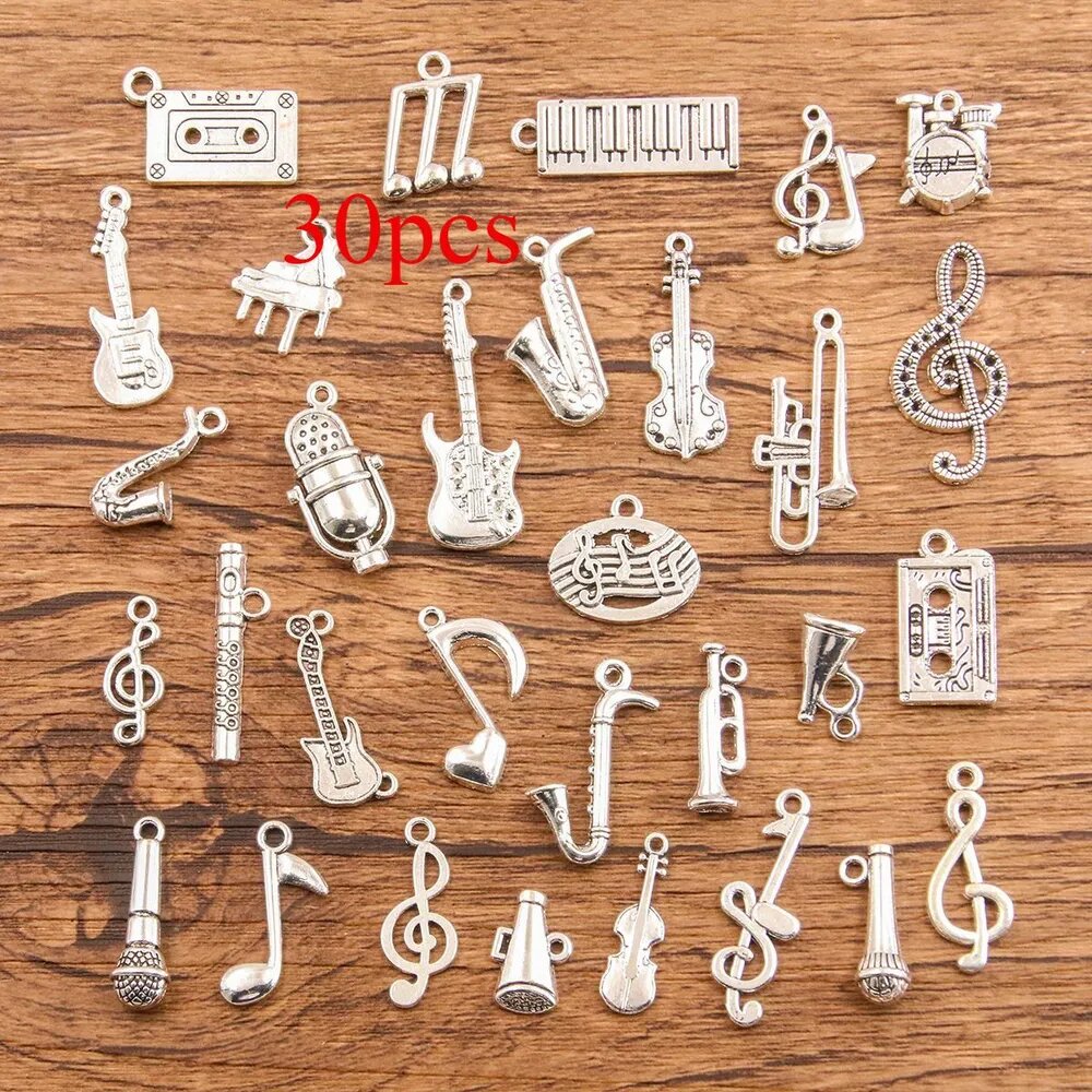 Случайная подвеска с музыкальной нотой 30pcs