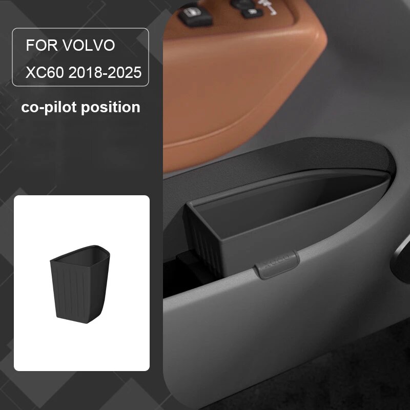 Car Door Trash Can Eco-Friendly Silicone Door Storage Box for Volvo XC60 2018-2025 Waterproof Garbage Can Car Accessories