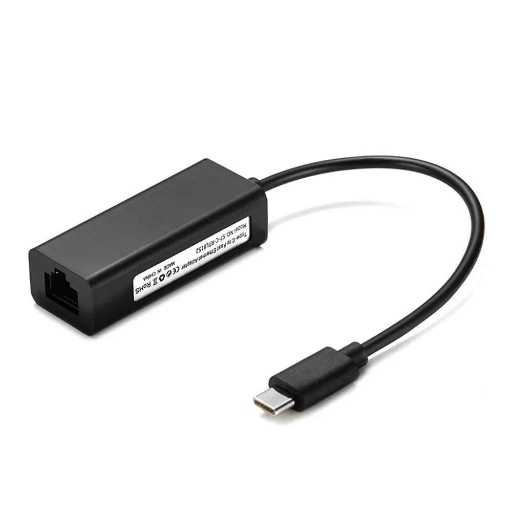 USB 2.0 к RJ45 сетевой адаптер Черный, black-Type-C