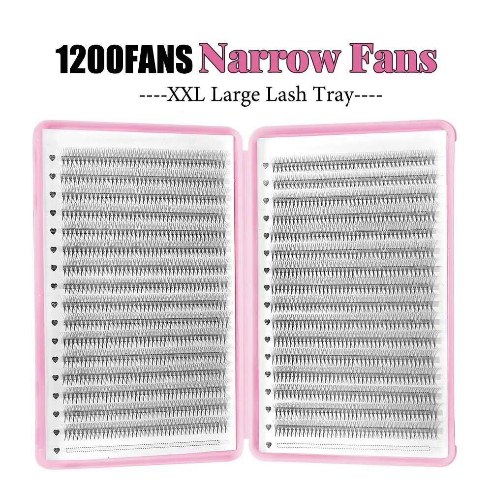 Накладные ресницы DSYZ 1200Fans Mix Thin Root Narrow Pointy Base C, MIX8-13mm, 2D 0.10 (1200FANS)
