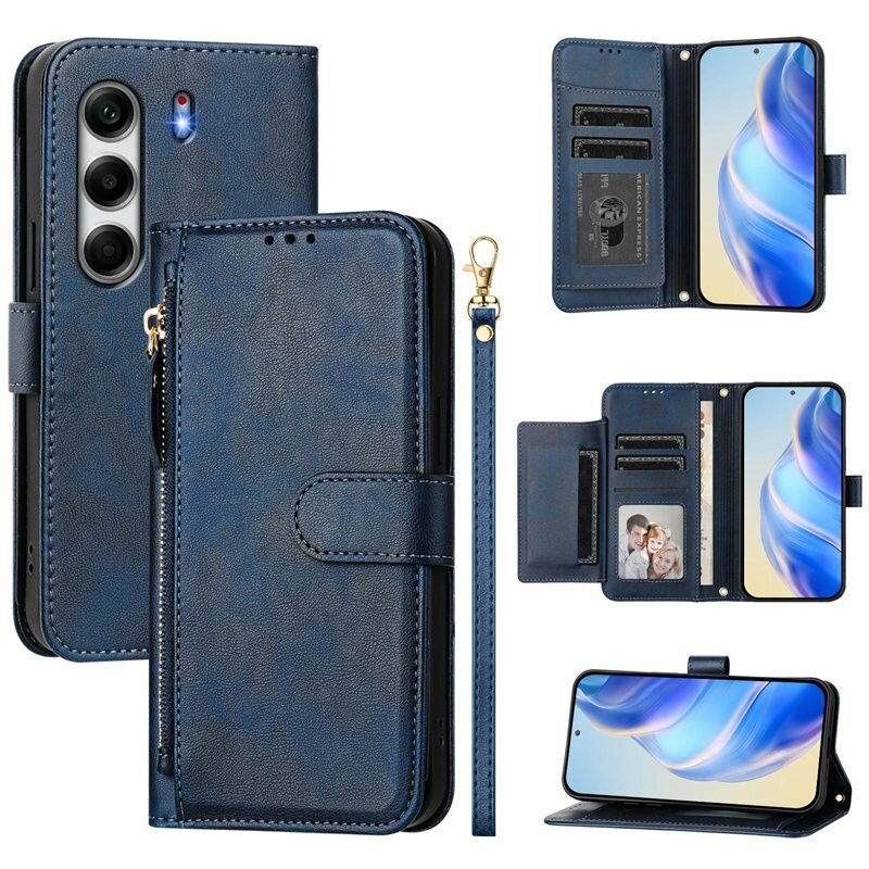 Чехол-книжка для Tecno Camon 40 и Camon 40 Pro 4G (Техно Камон 40 и Камон 40 Pro 4G) с кошельком на молнии. Мягкий силикон, полная защита, ударостойкий, беспроводная зарядка