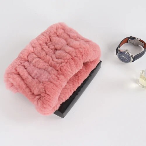 Розовый меховой ободок женский, Color: color 24
