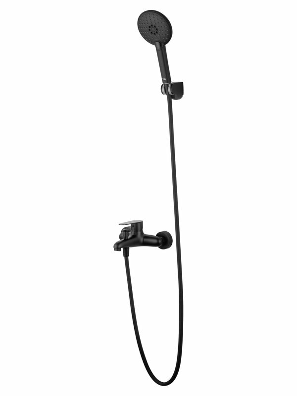 Смеситель для ванны с душем Wonzon & Woghand Alfa WW-AE3204-MB матовый черный, латунь, современный