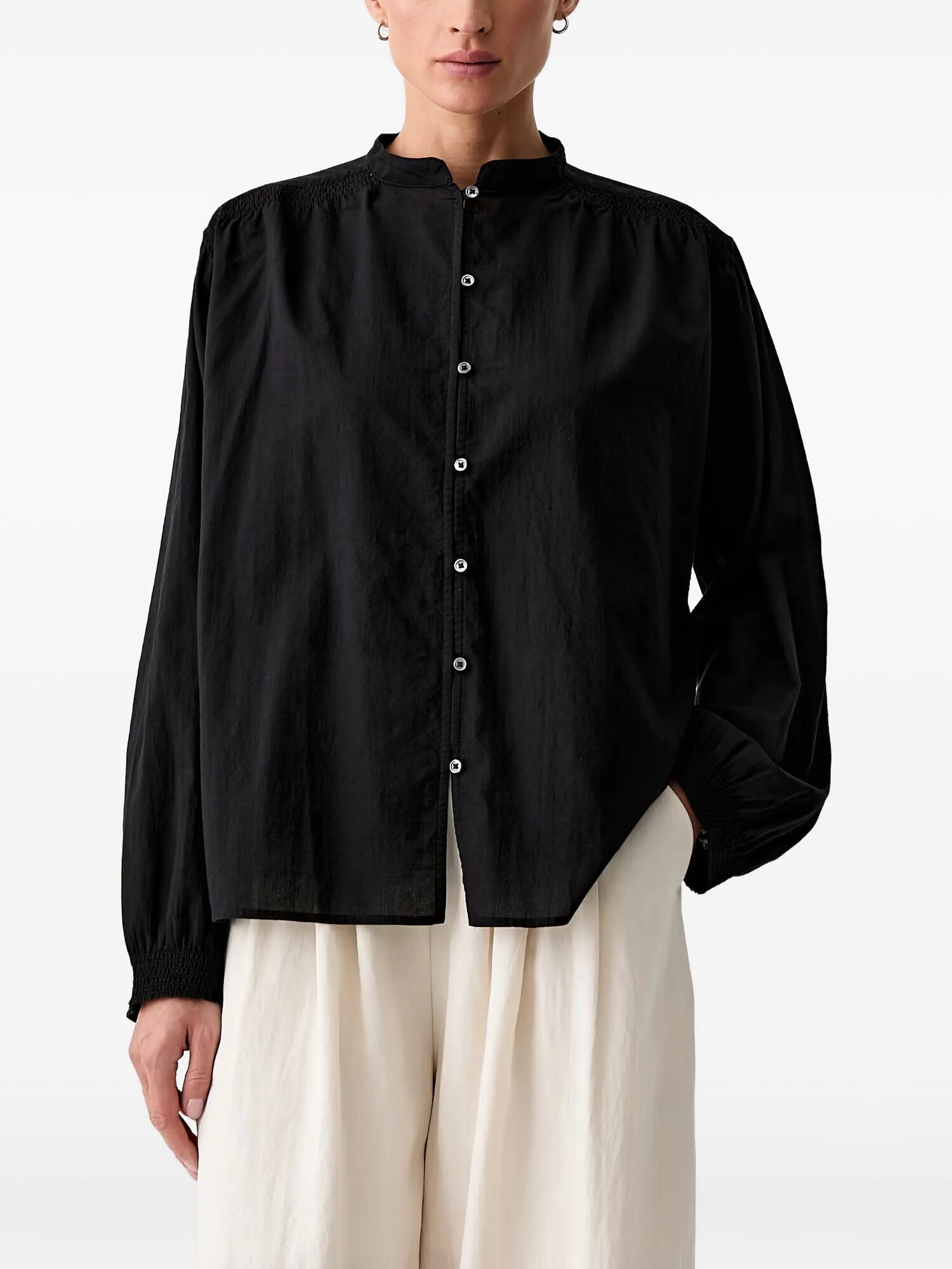 Блуза Smocked-detail button-up blouse