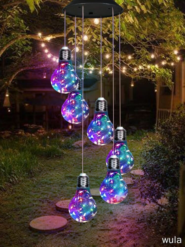 Уличный светильник с 6彩色 LED лампами 1.2W, для украшения дачи и сада