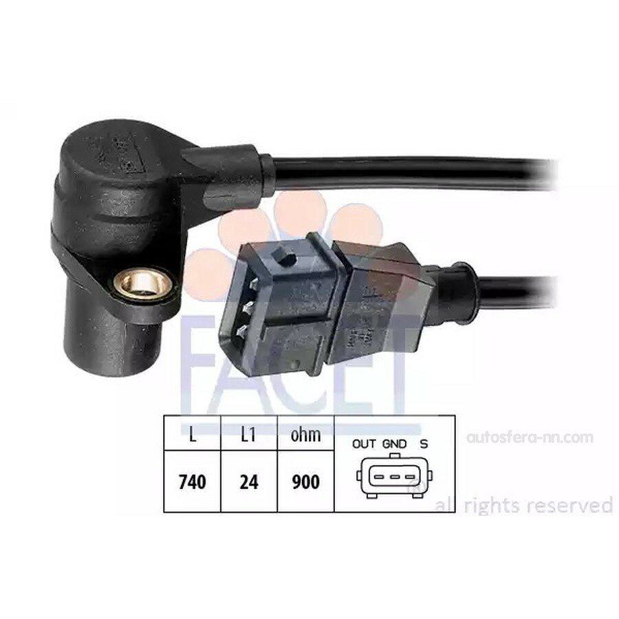 FACET 90214 Датчик положения коленвала AUDI: A6 (4A, C4) 2.8/2.8 quattro 94-97, A6 Avant (4A, C4) 2.8/2.8 quattro 94-97, A8 (4D2, 4D8) 2.8/2.8 quattro 94-02 \ VW: PASSAT (3B2) 2.3 VR5/