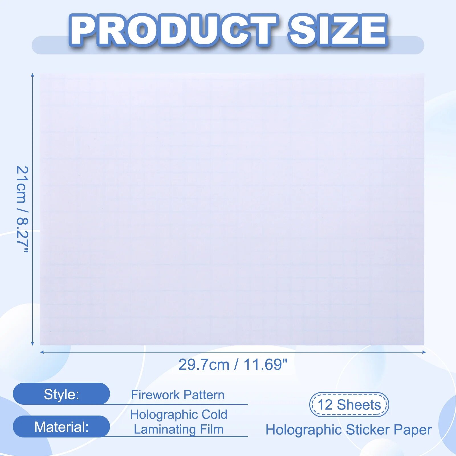 Голографическая ламинирующая пленка А4, 6/12 листов Matte Laminate 12Pcs