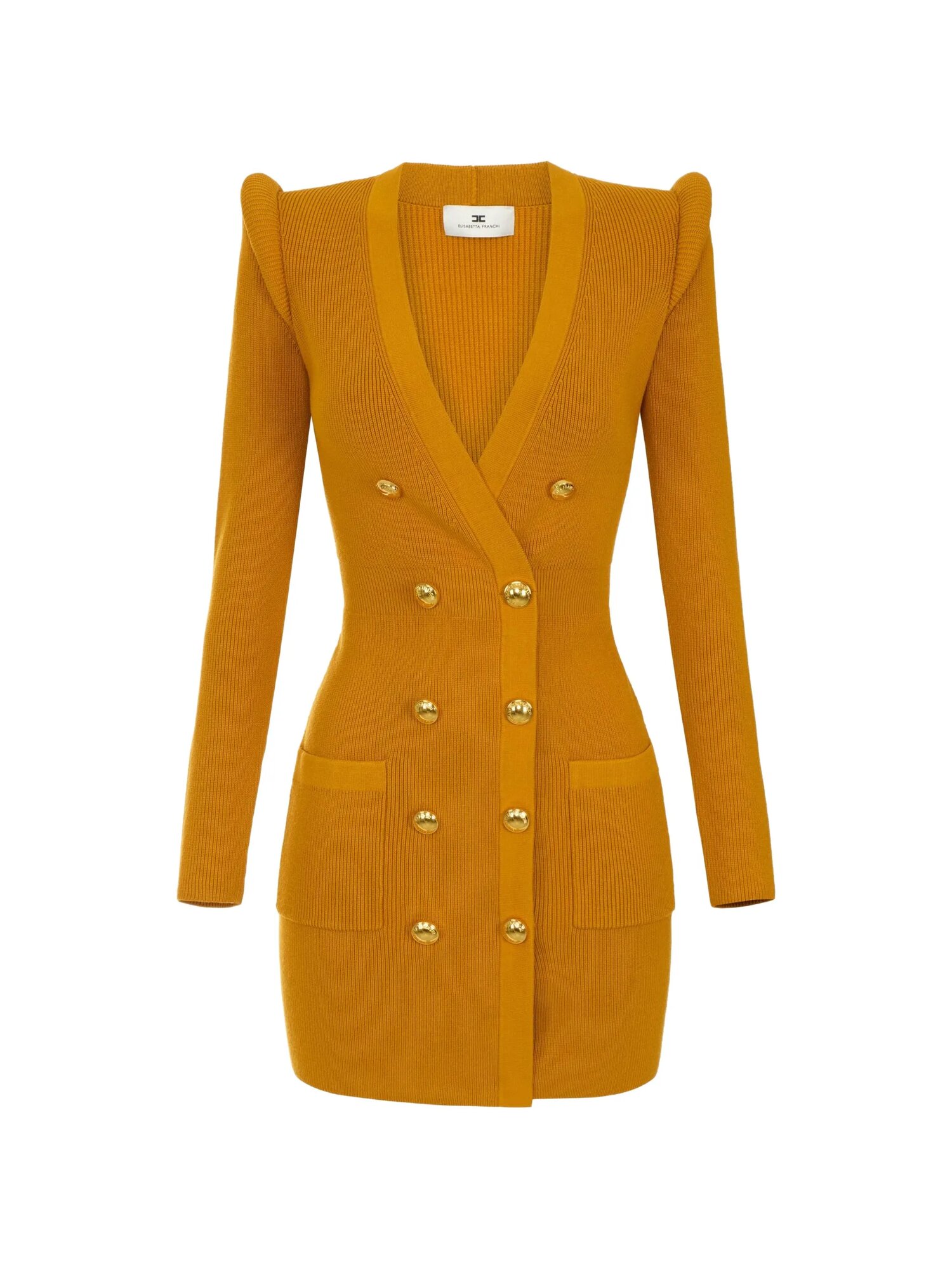 Платье Elisabetta Franchi Mini dress in knit fabric with 3D details
