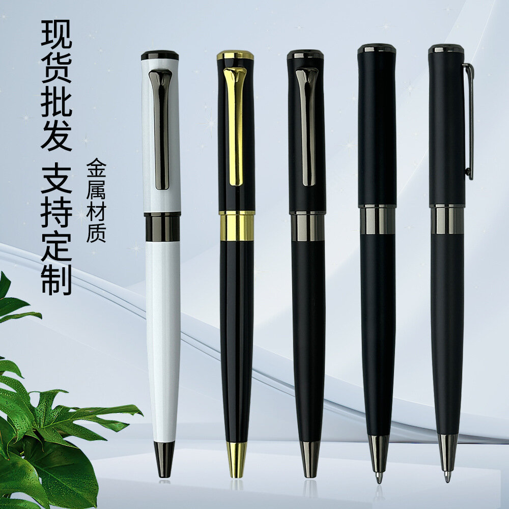 Шариковая ручка Guangzhou Pen Factory, наконечник 1.0, черный матовый, белая медь, металл