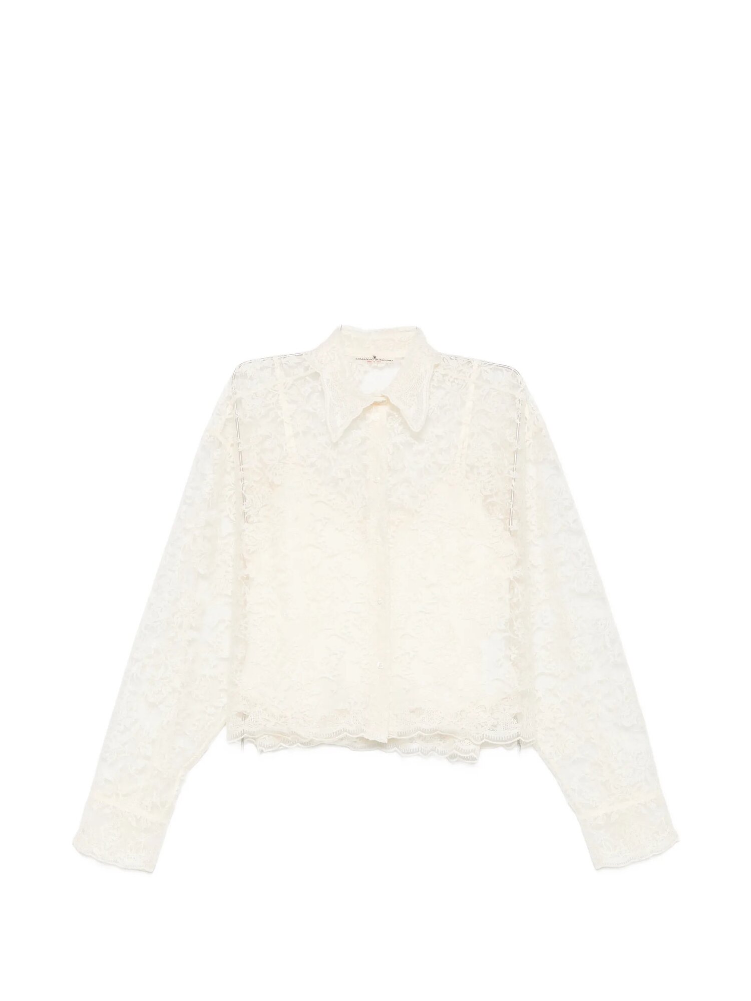 Рубашка Floral-lace scalloped-hem shirt