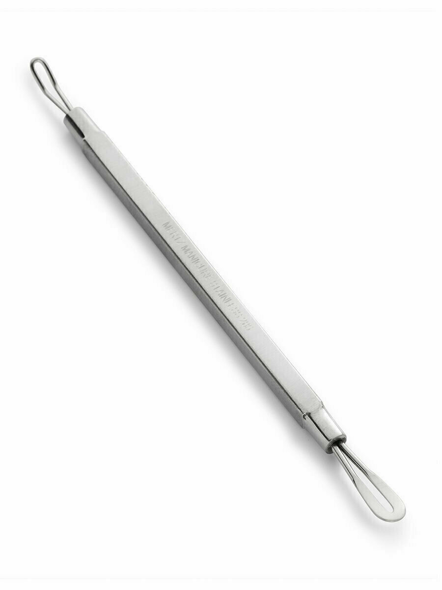 Инструмент косметический Mertz A285, сталь, для чистки кожи, двухсторонний, 13см, серебристый