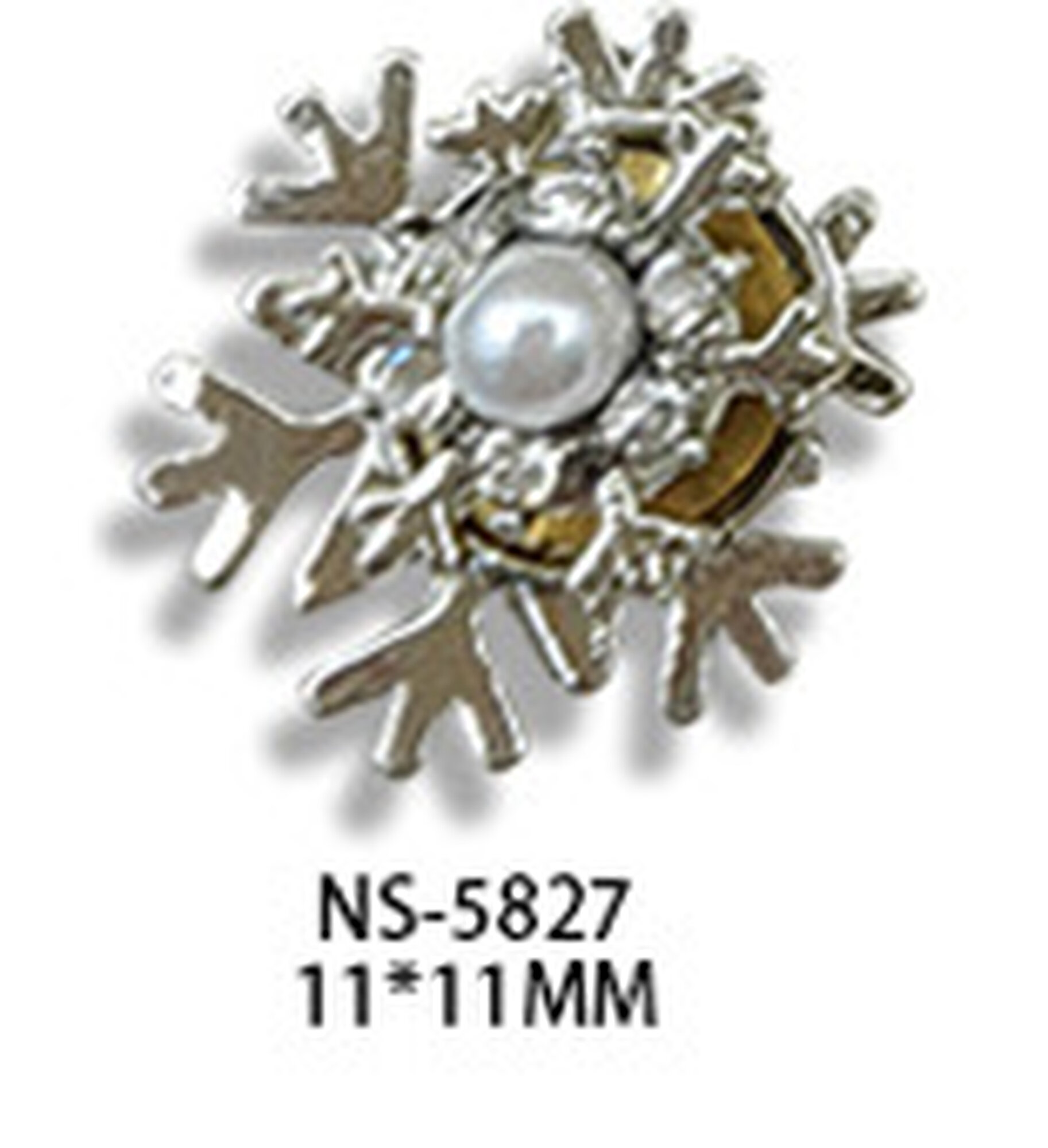 NS-5827 3D-украшение для дизайна ногтей со снежинкой с сердцем, синего цвета, со стразами и кристаллами, декор для маникюра и нейл-арта