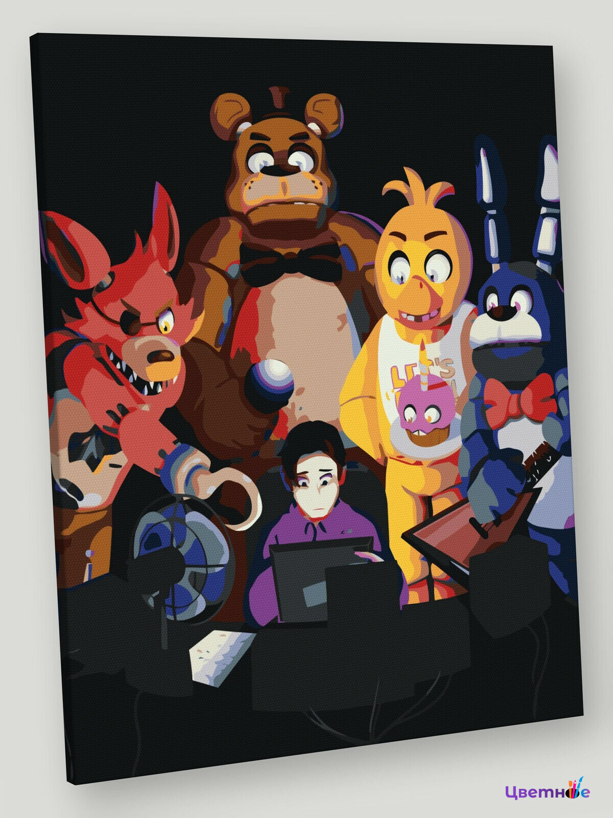Картина по номерам Фнаф Five nights at Freddy's Аниматроники