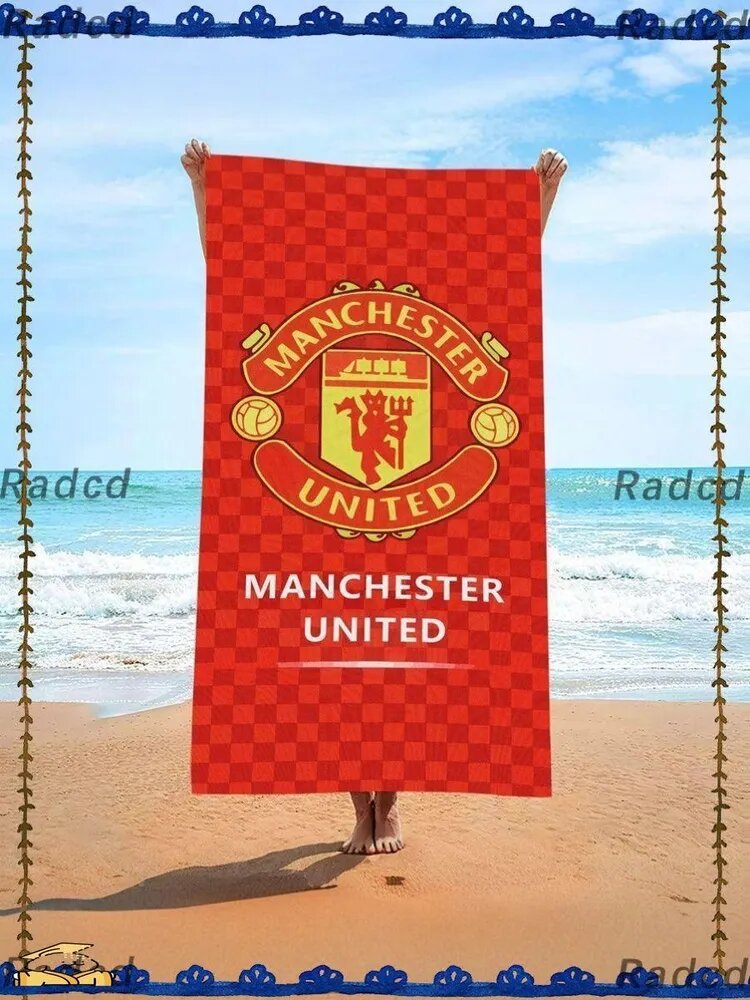 Полотенце пляжное Manchester United, Микрофибра, 70x140 см, красный, 1 шт.