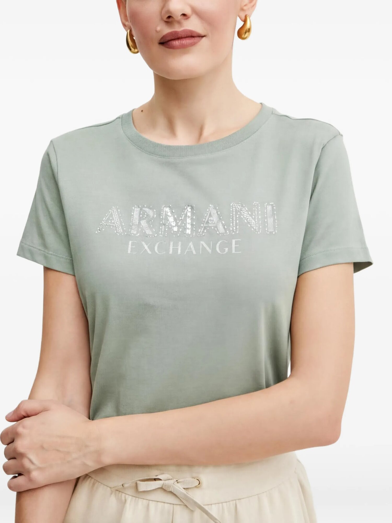 Футболка Armani Exchange, размер 40, зеленый — фото 1