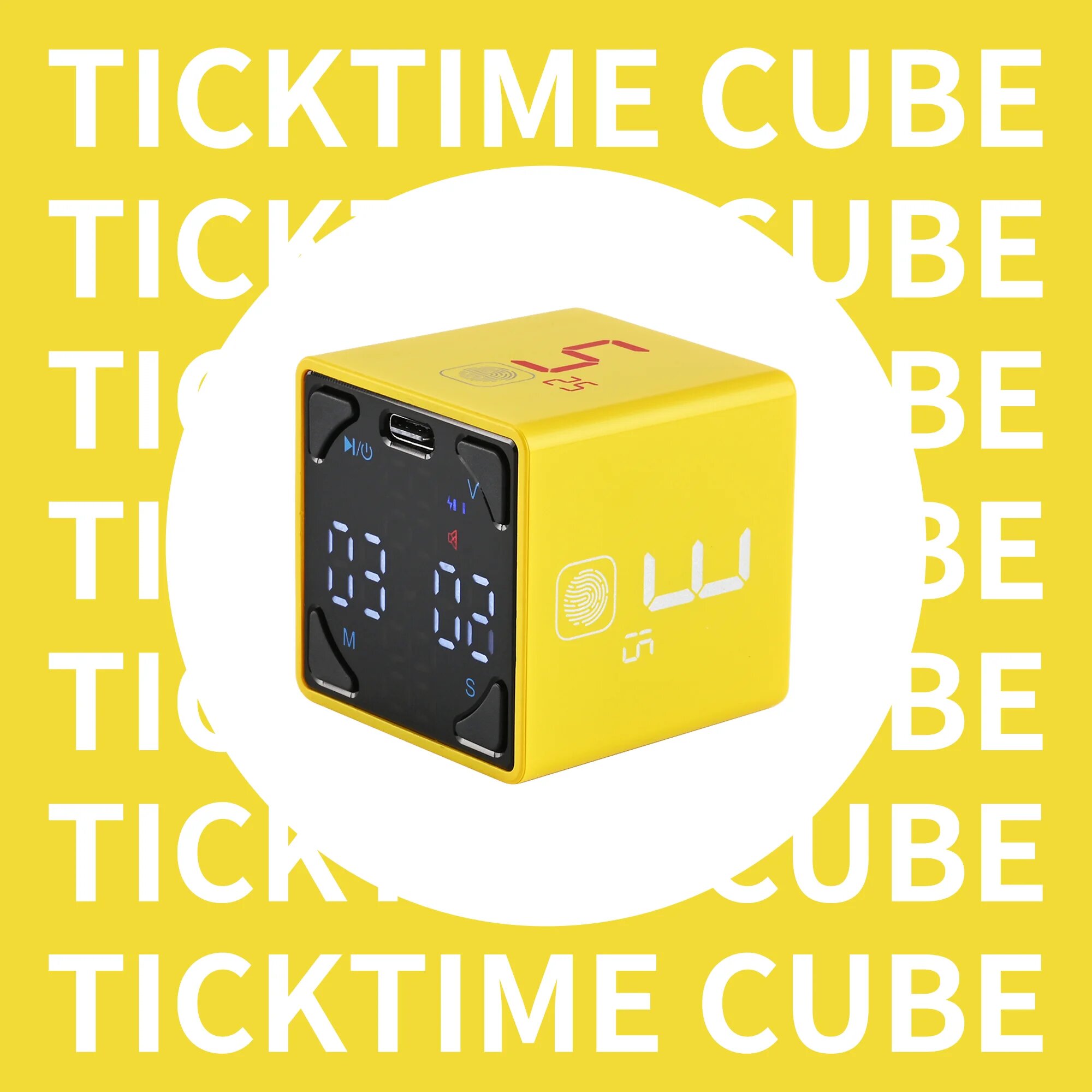 Ticktime Cube Таймер Помодоро Желтый, TK1-LY1
