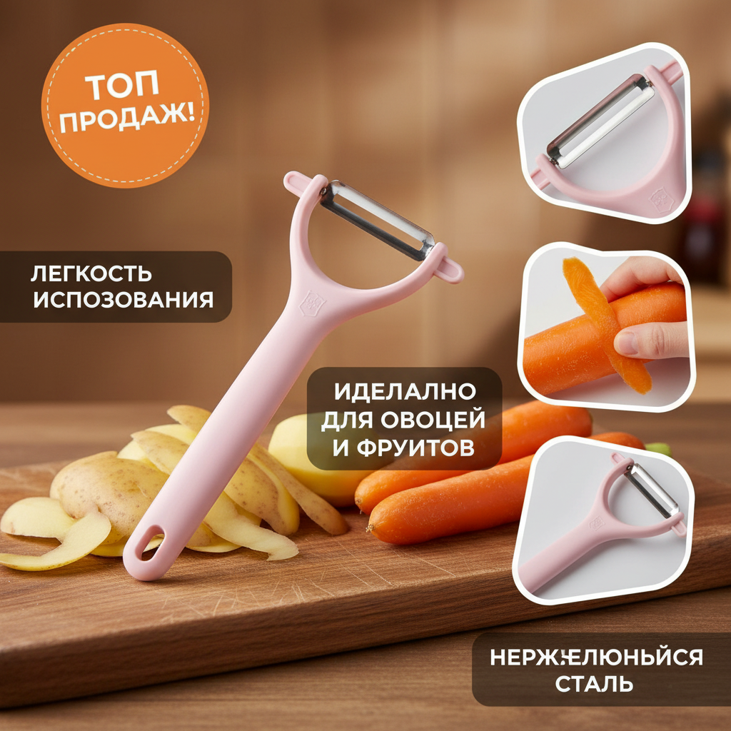 Картофелечистка ручная 17 5 см прочная сталь