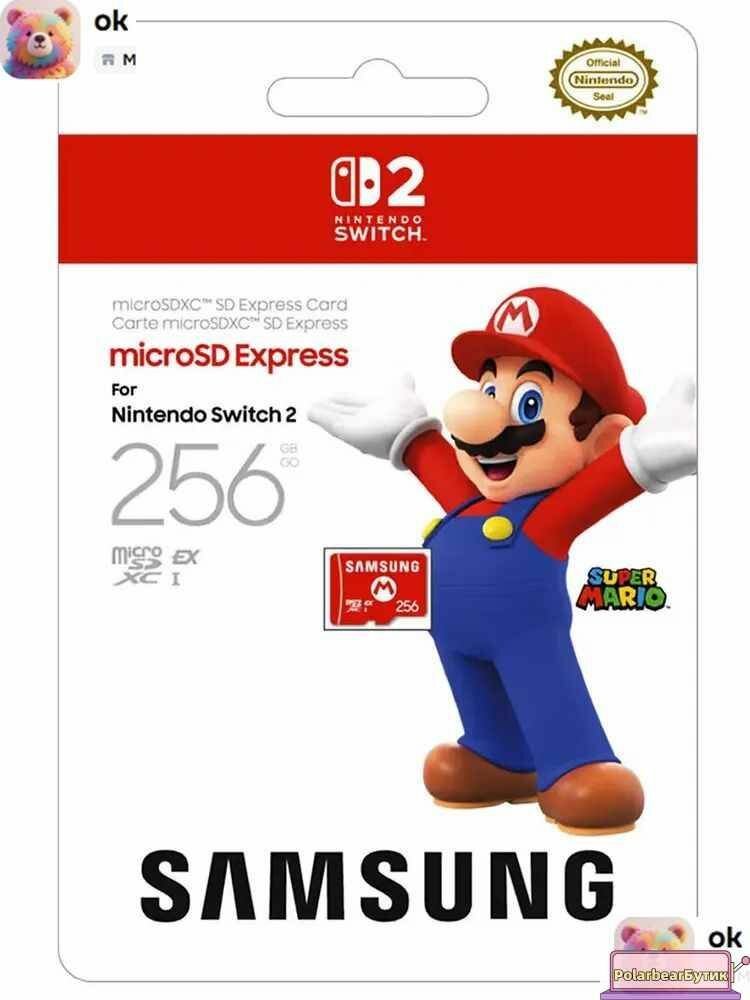 Samsung microSD Express Card для Nintendo Switch 2 карта памяти-256GB