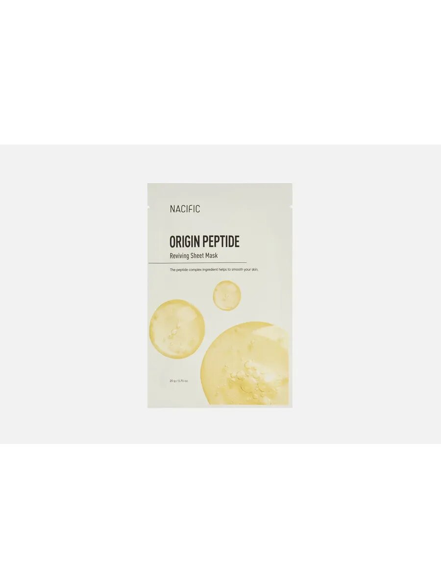 NACIFIC Origin Peptide Reviving Sheet Тканевая маска для повышения гладкости кожи лица 1шт