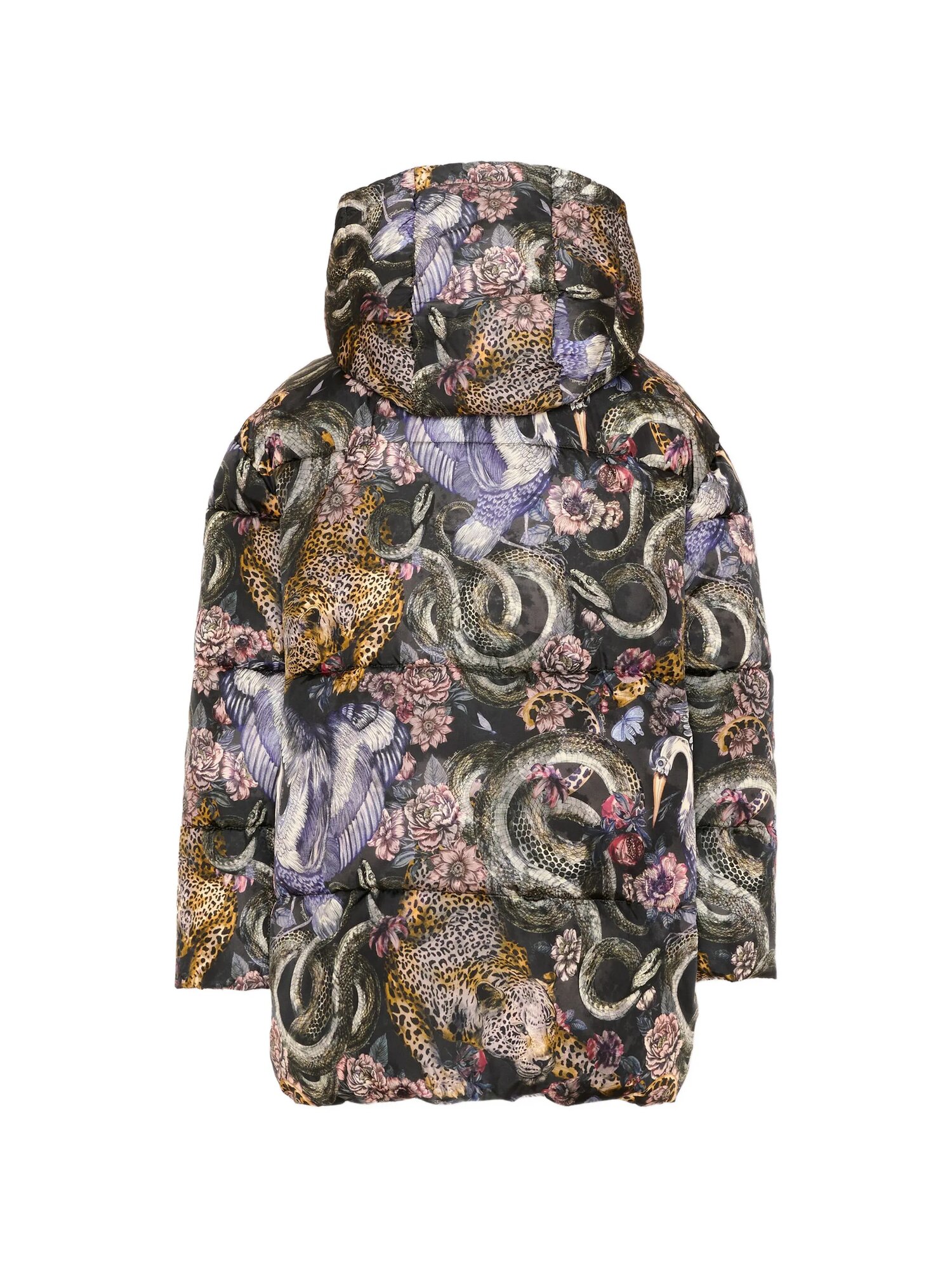 Куртка Animal-print padded jacket, размер 12 лет, черный/серый металик — фото 1