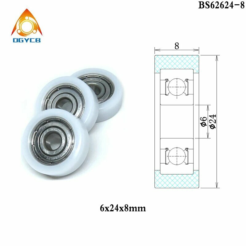 Ролик подшипник 626ZZ POM 6x26x10 BS62624-8 6x24x8mm