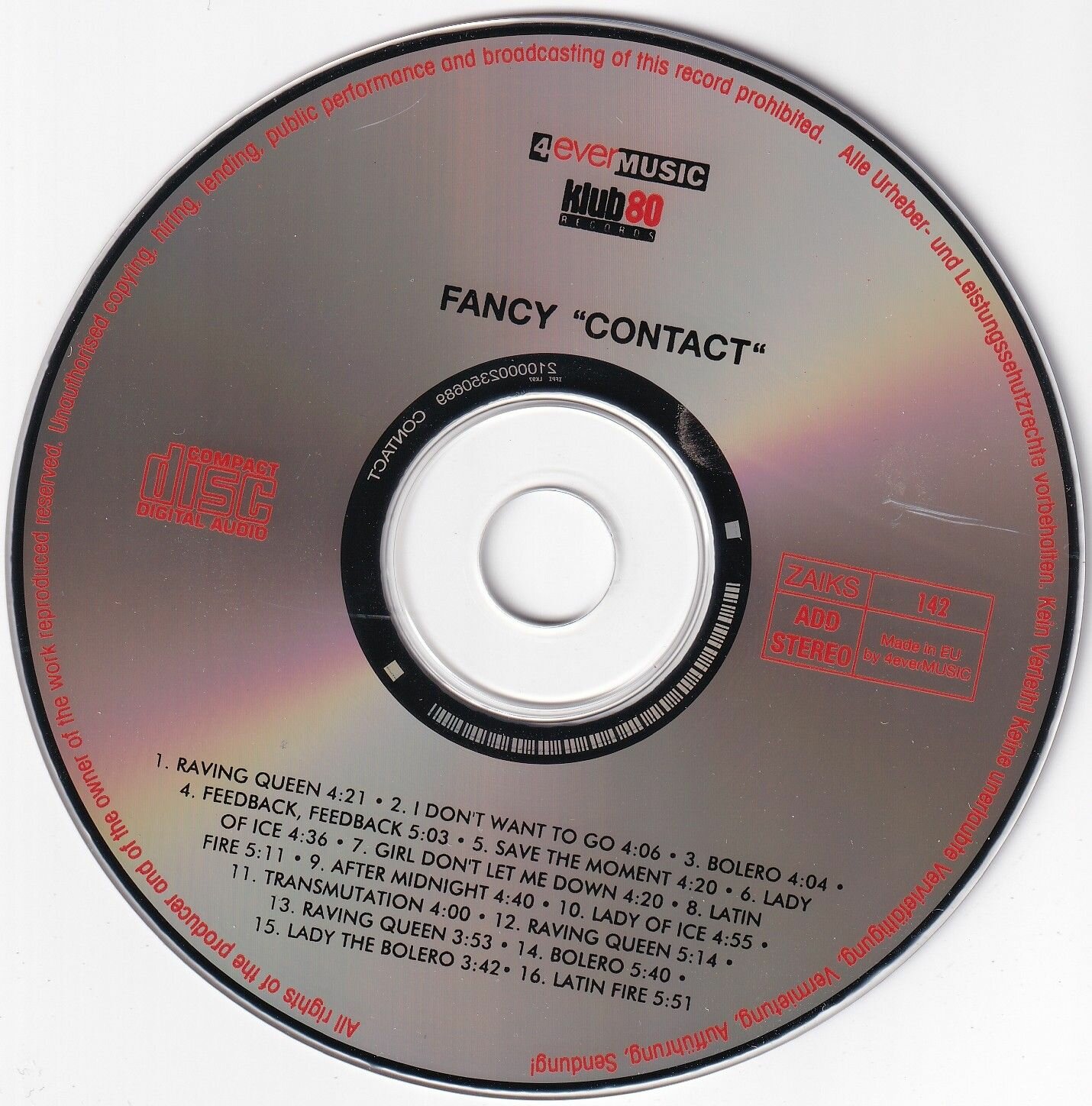 Fancy - Contact, 2010, 8-page, CD-Аудио — фото 1
