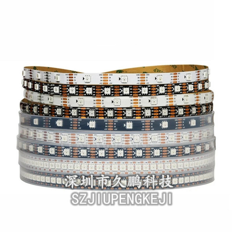 WS2813 RGB светодиодная лента 60 сегментов (60 светодиодов) DC5V белая без покрытия IP20 водонепроницаемость