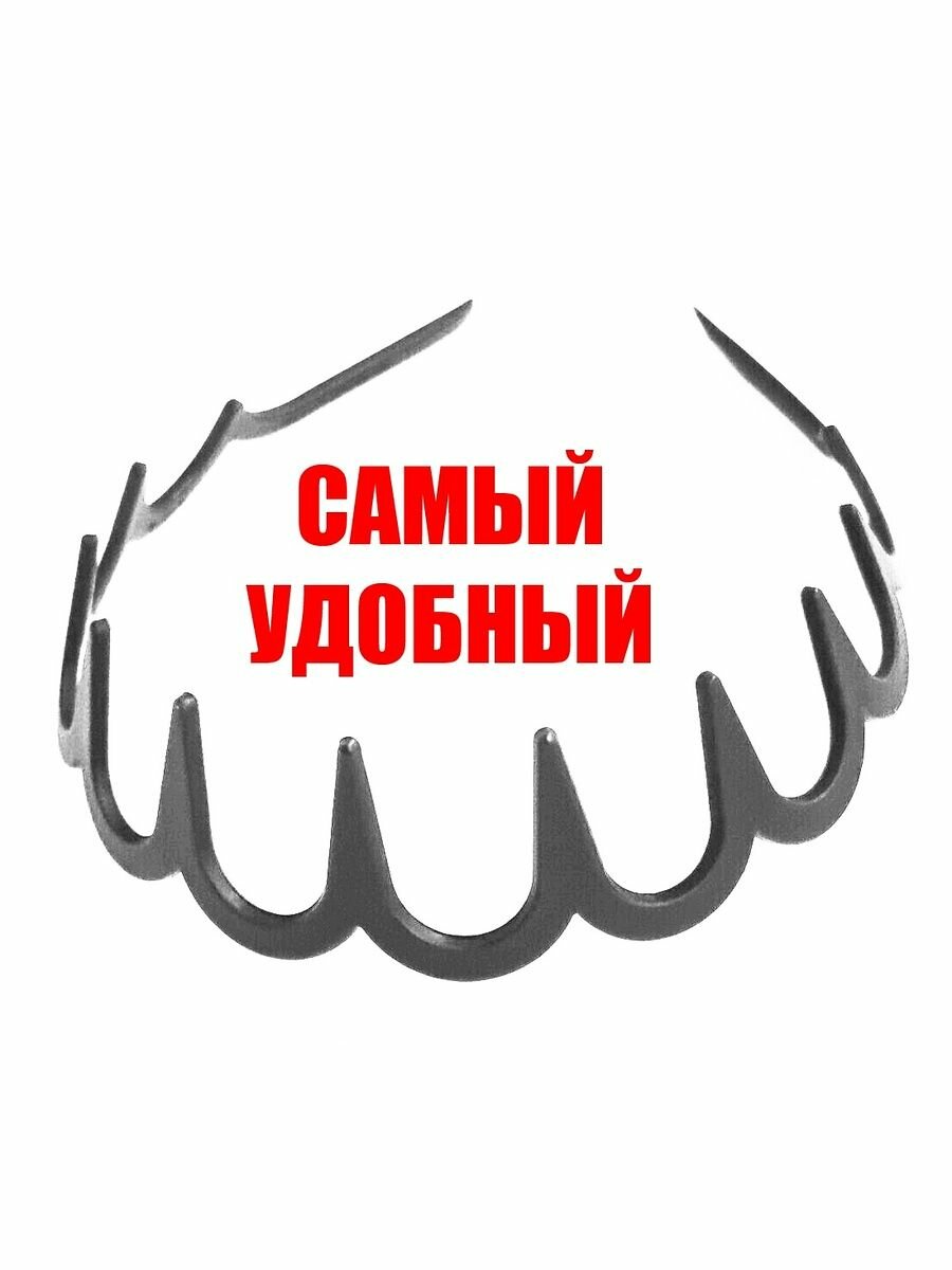 Ободок гребень для волос с широкими зубцами серый матовый, ободок-гребешок
