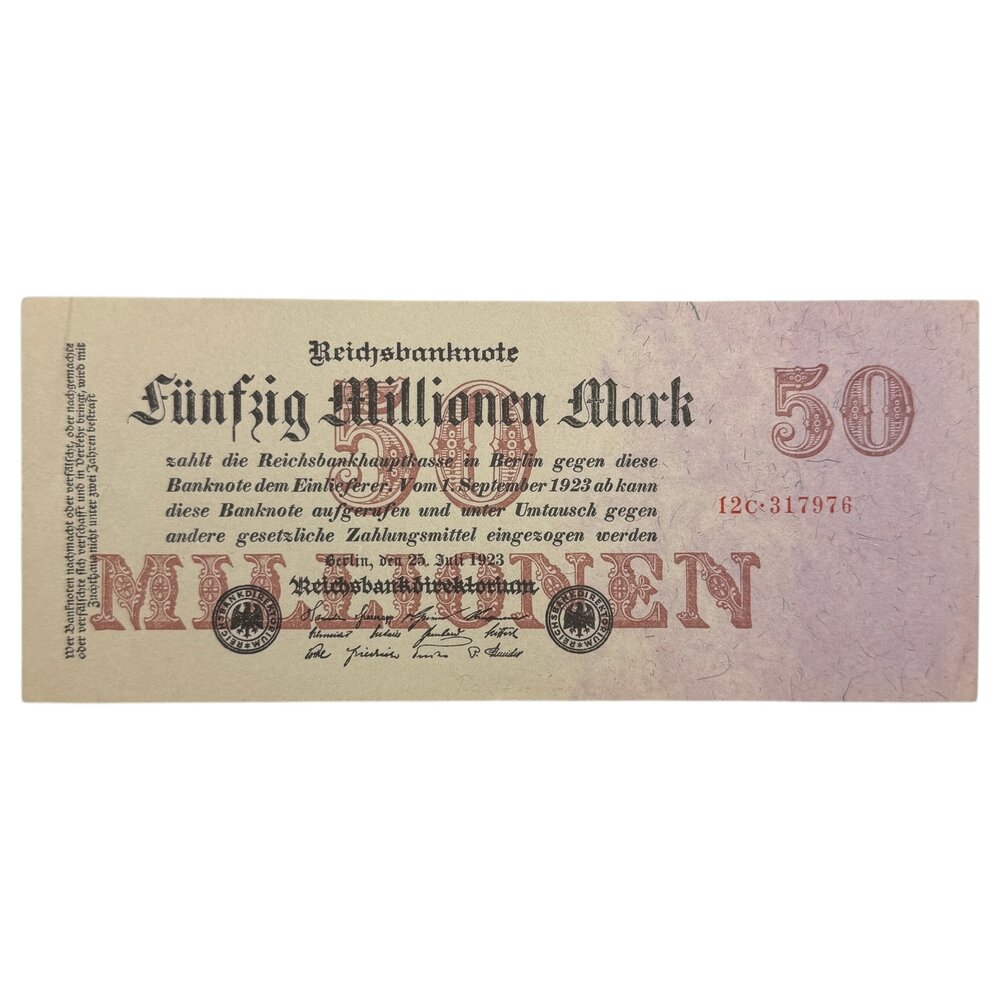 Веймарская республика (Германия) 50000000 (50 миллионов) марок 1923 г. (25.07) (Серия 12C)