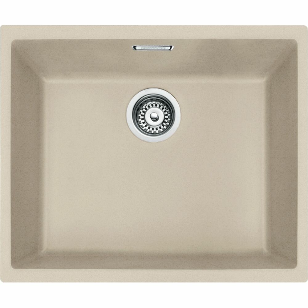 Franke SID 110-50 кухонная мойка, 52,5х44 см, размер шкафа 60 см, цвет сахара, монтаж под столешницу, в комплекте стоп-вентиль, скрытый перелив, крепления для монтажа