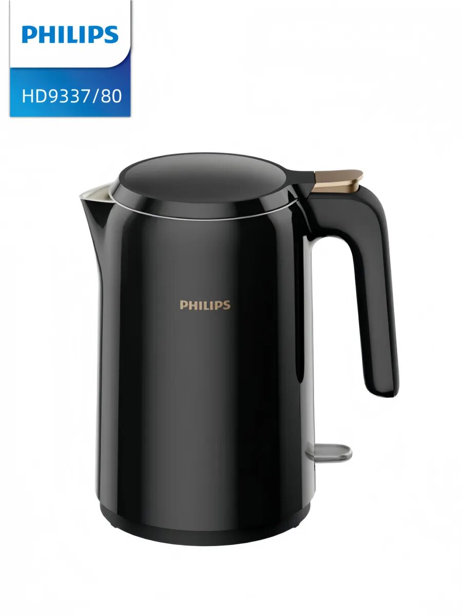 Philips Электрический чайник HD9337/80, черный, темно-бежевый