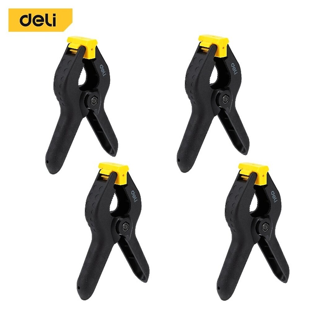 Инструмент зажимной Deli Струбцина-зажим (4 шт) пружинная Deli DL110006-4S уц-2-1
