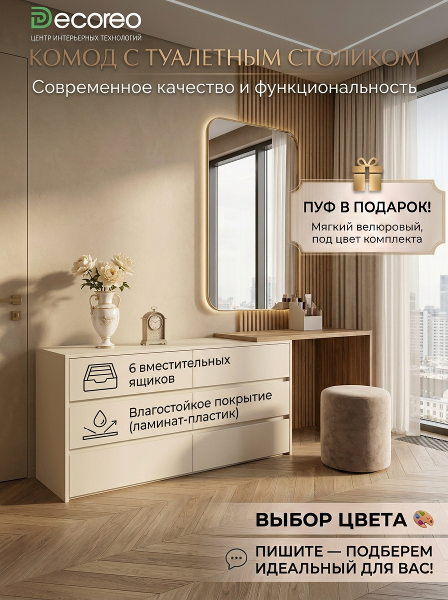Комод с туалетным столиком
