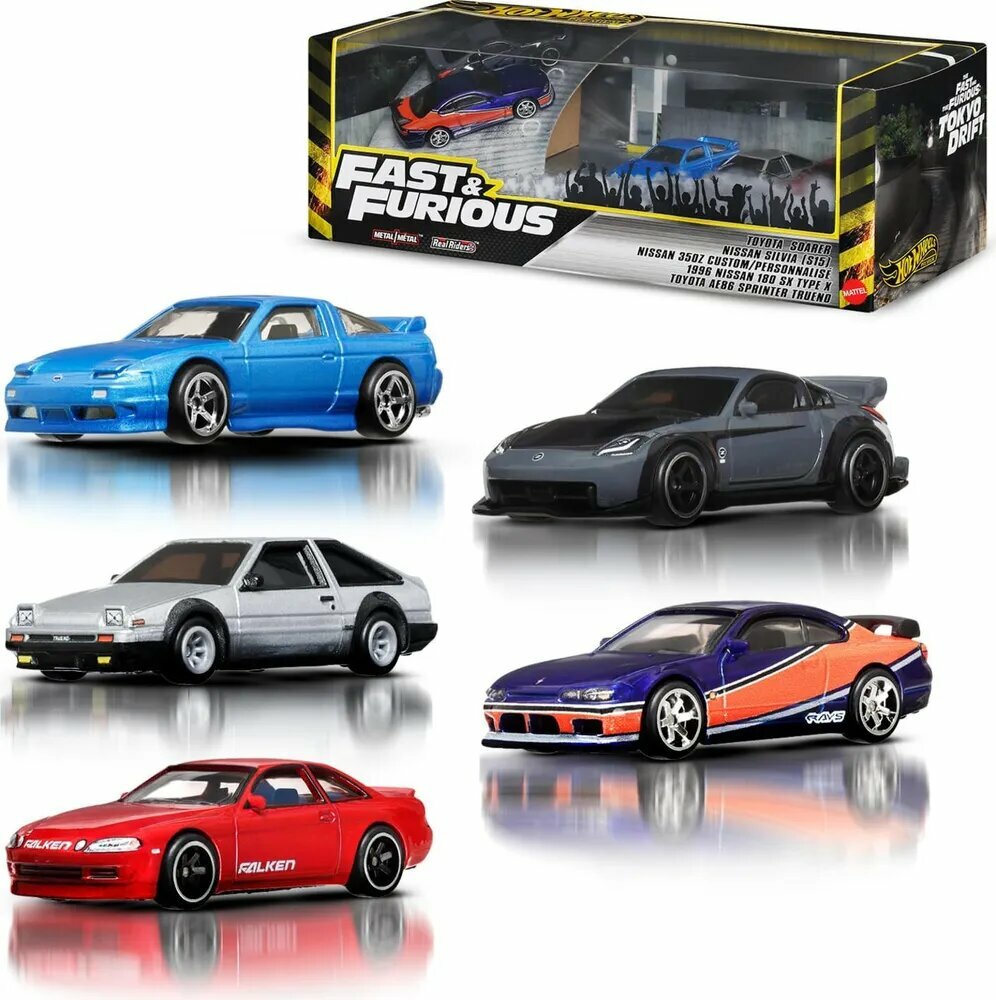 Коллекционный набор Premium Fast & Furious Tokyo Drift Diorama Set of 5 Mini Cars JFL99 5 шт/ Премиум набор Форсаж Диорама
