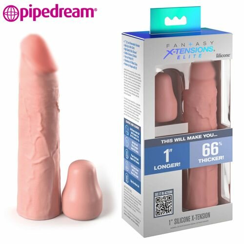 PipeDream Насадка-удлинитель Fantasy X-tensions Elite - 1" Silicone X-tension - Light (17.8 см х 4.8 см)