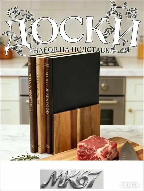Разделочная доска, 33 см х 23 см, 3 шт