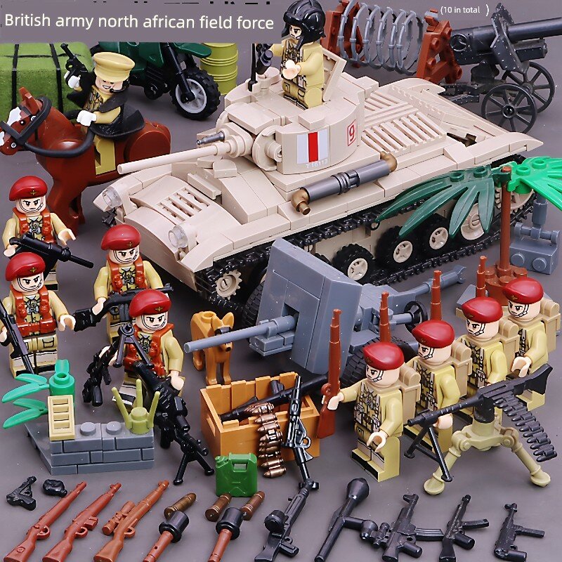 Комплект Лего Британская Северная Африка Кампания 1:48, Военная Историческая Игрушка