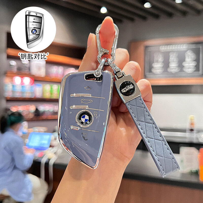 Кейс для ключей BMW с дизайном лезвия для моделей 3, 5, 1, 7 серии, X1 X2 X3 X4 X5 X6 - темно-серый одиночный зажим с