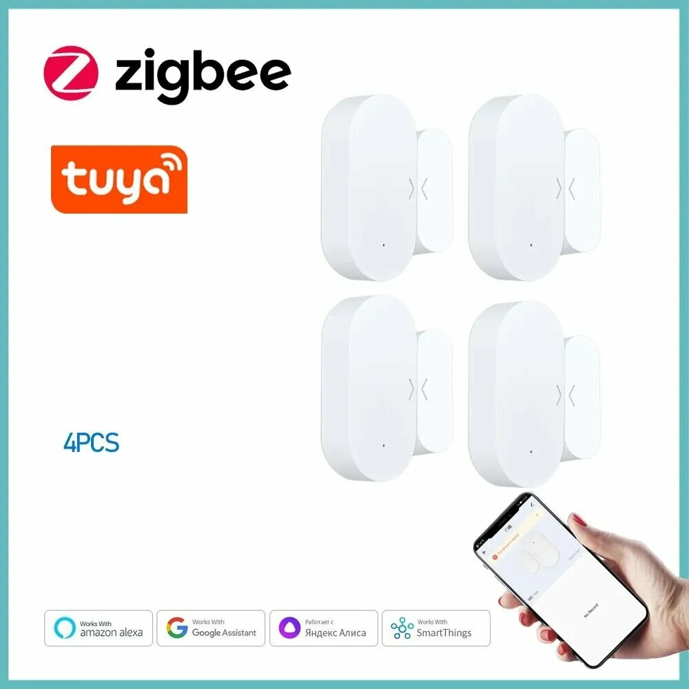 Датчик сигнализации Graffiti Zigbee door с магнитной индукцией, детектор открывания и закрывания дверей и окон