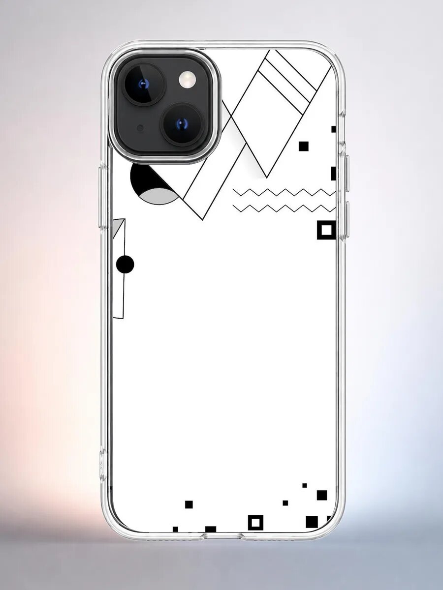 Чехол iPhone 15 мемфис геометрия силиконовый