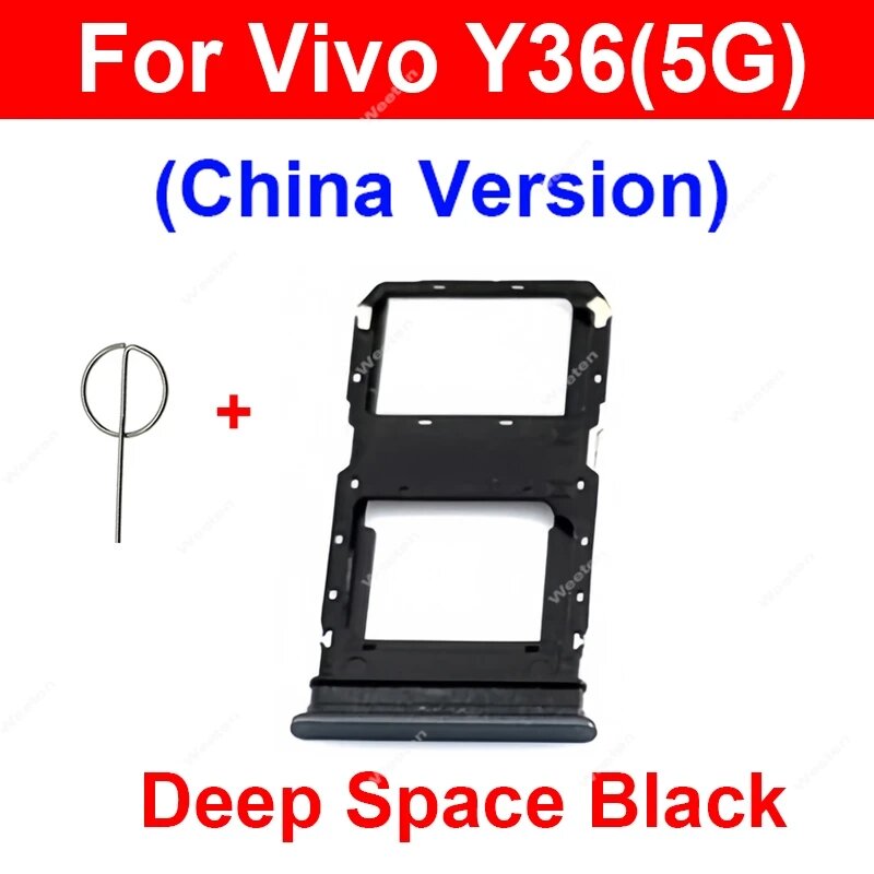 Лоток для SIM-карты для Vivo Y33s Y35 Y35m Y36 Y36i Y36t 4G 5G Лоток для Y36 5G(China)-Black